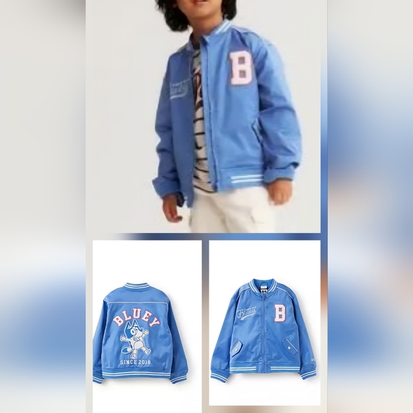 Bluey | Jackets & Coats | Nwt Kids Bluey Oversized Bomber Jacket Size ...